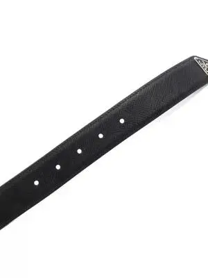 Prada 2020s Triangle-logo Belt - Black