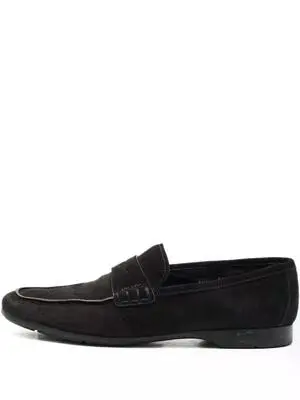 Prada Suede Penny-strap Loafers - Black
