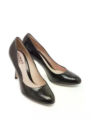 FERRAGAMO 90mm Perforated Patent-leather Pumps