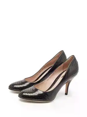 FERRAGAMO 90mm Perforated Patent-leather Pumps