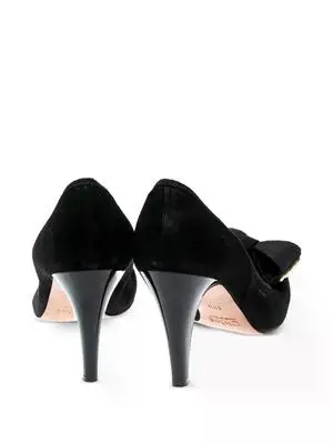 Chloé 85mm Bow-embellished Suede Pumps