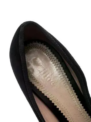 Chloé 85mm Bow-embellished Suede Pumps