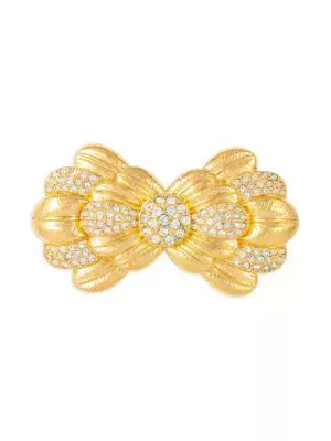 SUSAN CAPLAN 1990s Scalloped Bow Brooch - Gold