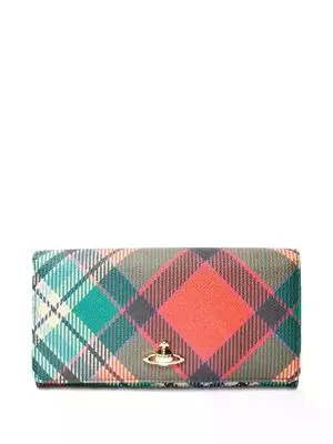 VIVIENNE WESTWOOD Tartan Orb Wallet - Green
