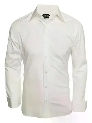 TOM FORD Long-sleeved Cotton Shirt - White