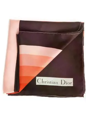 Dior 1970s Logo-print Scarf - Brown