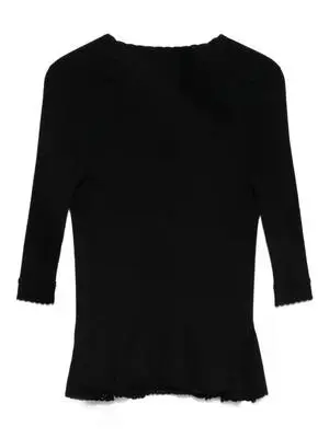 Gianfranco Ferre 1990s Ribbed Peplum Top