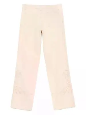 Fendi 1990s Floral-embroidered Trousers