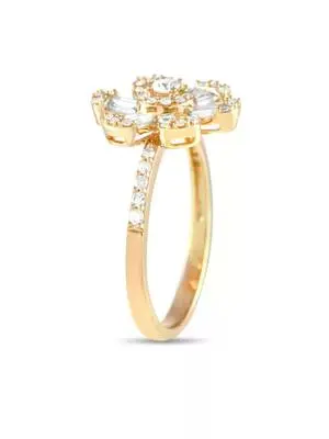 LB EXCLUSIVE 14k Yellow Diamond Flower Ring - Gold