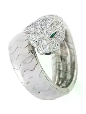 CARTIER 18k White Gold Panthère De Diamond Ring