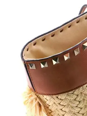Valentino Garavani Rockstud Raffia Large Tote Bag
