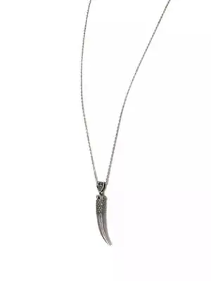 Jean Paul Gaultier Horn-shaped Pendant Necklace - Silver