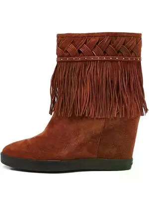 LE SILLA 110mm Fringed Wedge Boots