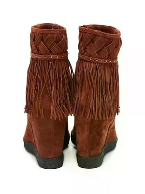 LE SILLA 110mm Fringed Wedge Boots