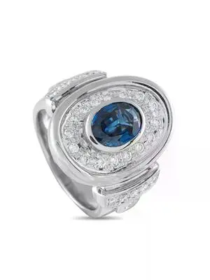 LB EXCLUSIVE Platinum Diamond And Sapphire Ring