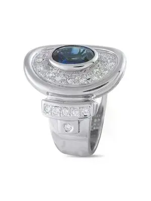 LB EXCLUSIVE Platinum Diamond And Sapphire Ring