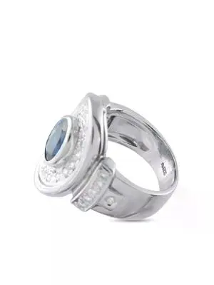 LB EXCLUSIVE Platinum Diamond And Sapphire Ring