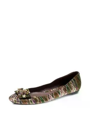 Missoni Patterned Ballet Flats With Crystal Embellishments