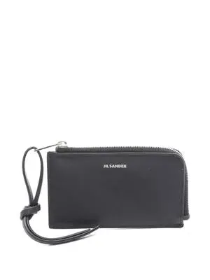JIL SANDER 2020s Giro Envelope Zip Card Holder - Black