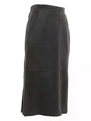 Gianfranco Ferre 1990s Suede Midi Skirt