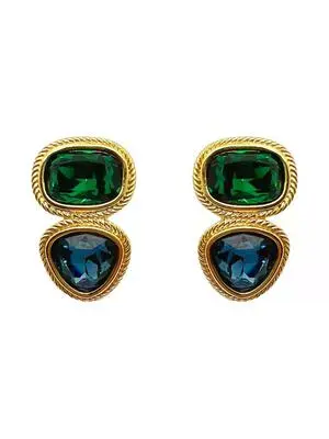 JENNIFER GIBSON JEWELLERY 1980s Napier Crystal Earrings - Gold
