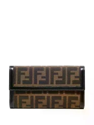 Fendi 1990-2000s Zucca Canvas Wallet - Brown