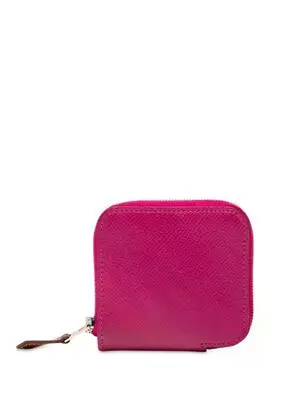 Hermès 2017 Epsom Silk In Compact Purse Coin Pouch - Pink