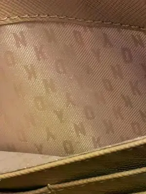 Dkny Pre-owned Metallic Leather Zip Wallet