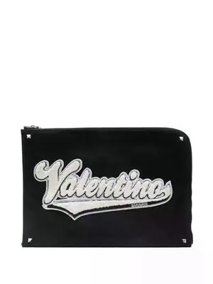 Valentino Garavani Logo-patch Laptop Bag - Black
