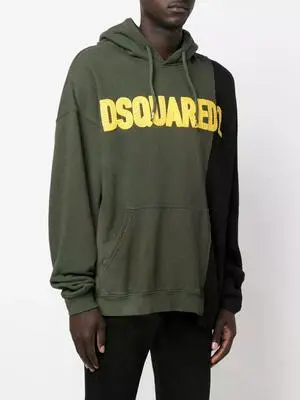 Dsquared2 Logo-patched Patchwork Drawstring Hoodie