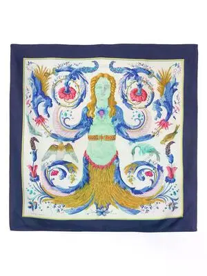 Hermès 1990 Ceres Silk Scarf - Blue