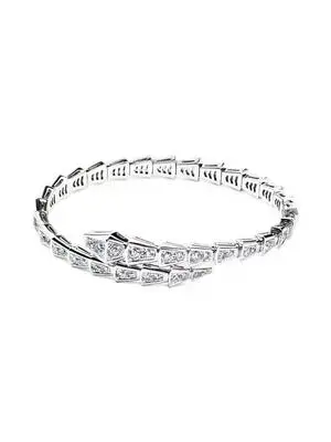 BVLGARI 18k White Gold Serpenti Viper Diamond Bracelet - Silver