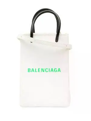 Balenciaga Mini Shopping Phone Holder Satchel - White