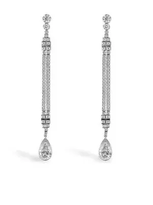 PRAGNELL 1911-1940 Platinum Diamond Drop Earrings - Silver