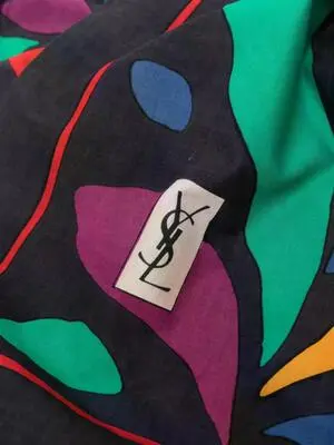 Saint Laurent 1990s Geometric Print Scarf