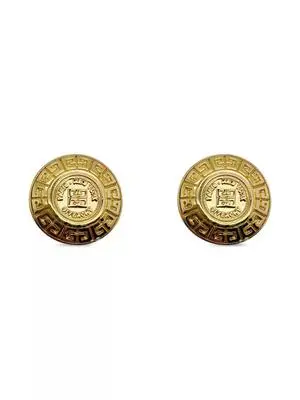 GIVENCHY 1980s Coin Logo Clip-On Earrings