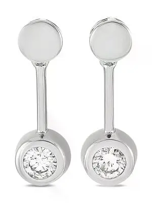 LB EXCLUSIVE 14k White Gold 0.58ct Diamond Drop Earrings - Silver