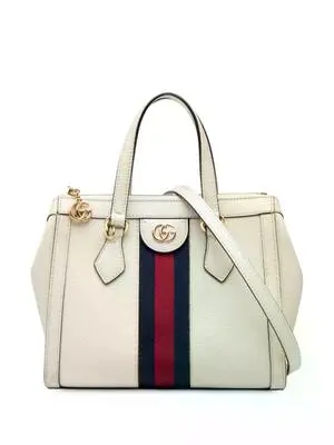 Gucci Small Leather Ophidia Satchel - White