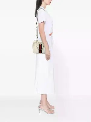 Gucci Small Leather Ophidia Satchel - White