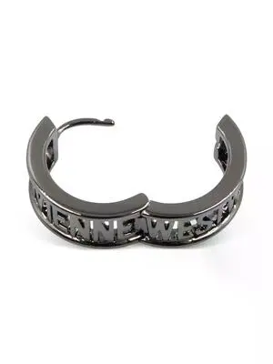 VIVIENNE WESTWOOD Logo Lettering Orb Hoop Earring - Grey