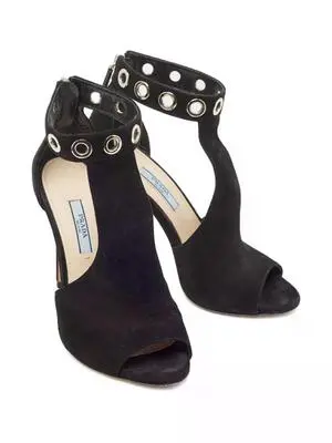 Prada Eyelet-embellished Suede Sandals