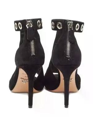 Prada Eyelet-embellished Suede Sandals