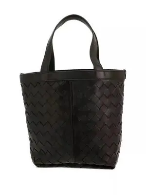 Bottega Veneta Intrecciato-leather Flip Flap Tote Bag - Black