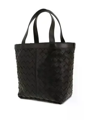Bottega Veneta Intrecciato-leather Flip Flap Tote Bag - Black