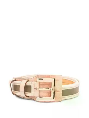 Gianfranco Ferre 1990s Contrast-trim Belt - Brown