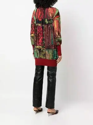 JEAN PAUL GAULTIER 2000s Graphic-print Roll-neck Blouse
