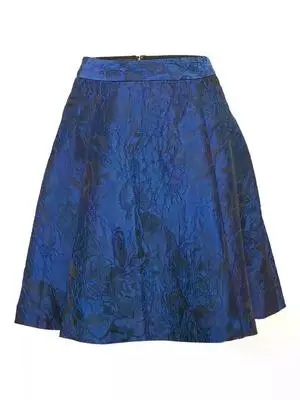 Alice + Olivia Floral-brocade Mini Skirt - Blue