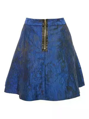 Alice + Olivia Floral-brocade Mini Skirt - Blue