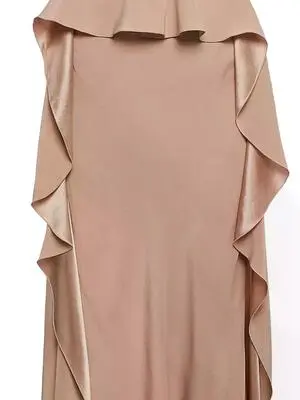 Alberta Ferretti Silk Maxi Skirt With Ruffle Detail