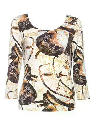 Escada Abstract-pattern Three-quarter Sleeve Blouse